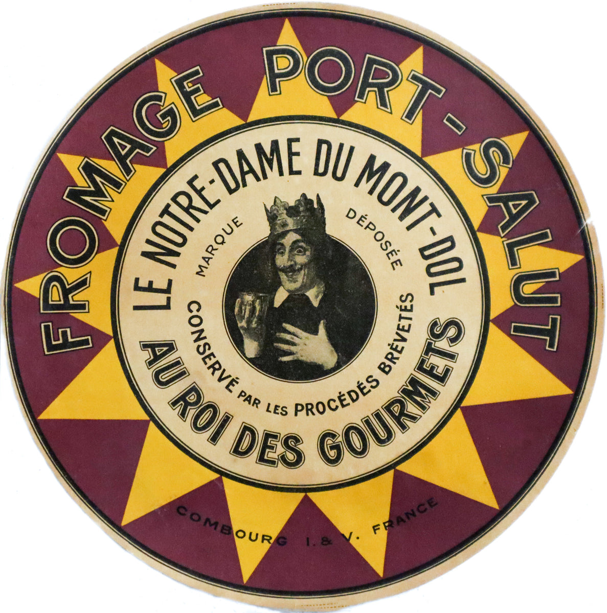 1920's French Cheese Label, Fromage Port-Salut, Le Notre-Dame du Mont ...
