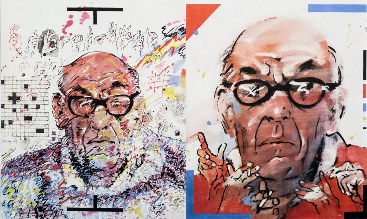 1985 Polish Portrait Poster, Henryk Tomaszewski (four portraits of a m ...