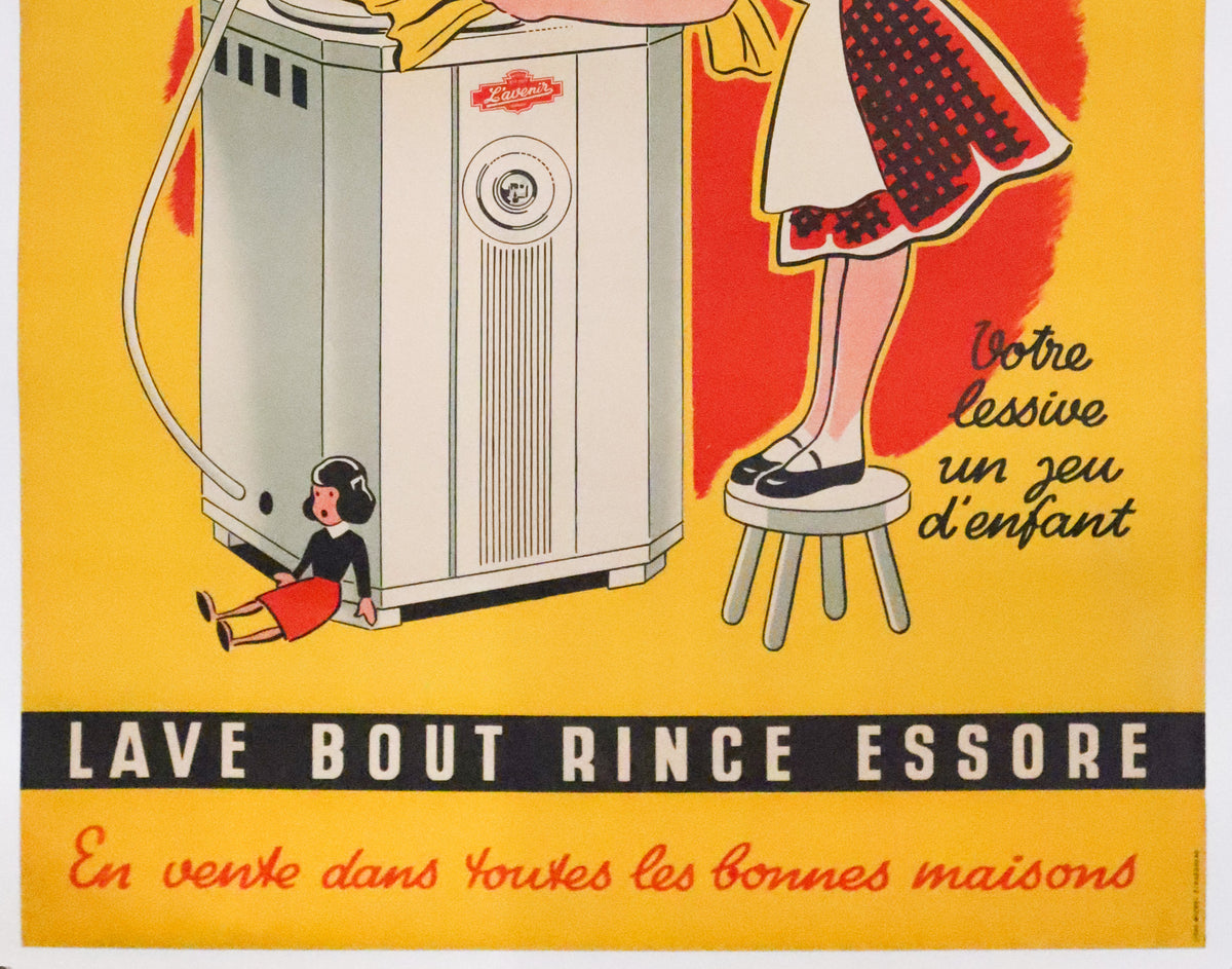 1940s French Art Deco Advertising Poster - La Machine à Laver, L'Aveni ...