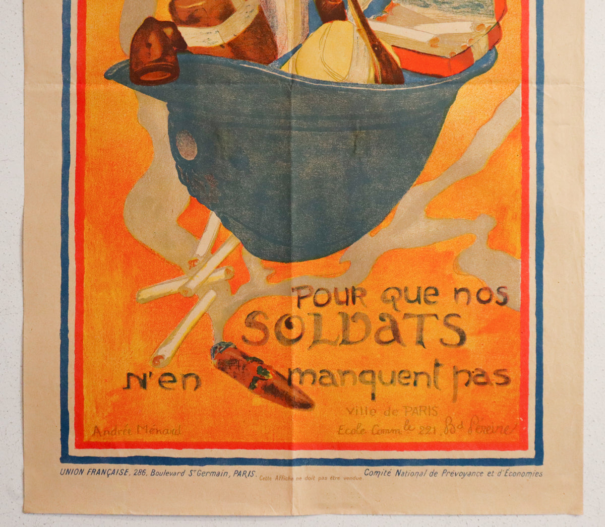 1916 French War Poster, " Fumeurs de l'arrière Économisez le Tabac ...