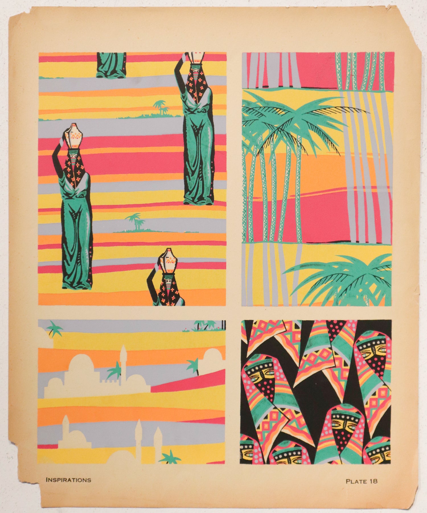 1928 American Botanical Design Pochoir, Inspirations (Book B, Plate 18 ...