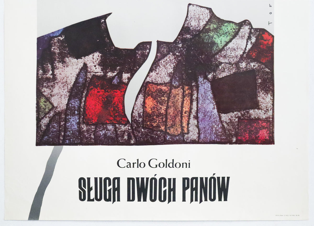 1980s Polish Theatre Poster - Sluga Dwoch Panow (The Servant of Two Ma ...