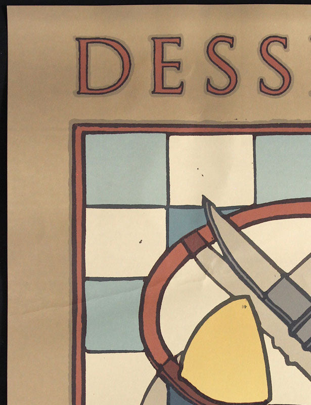 1995 American Restaurant Poster, Chez Panisse Dessert (David Lance Goi ...