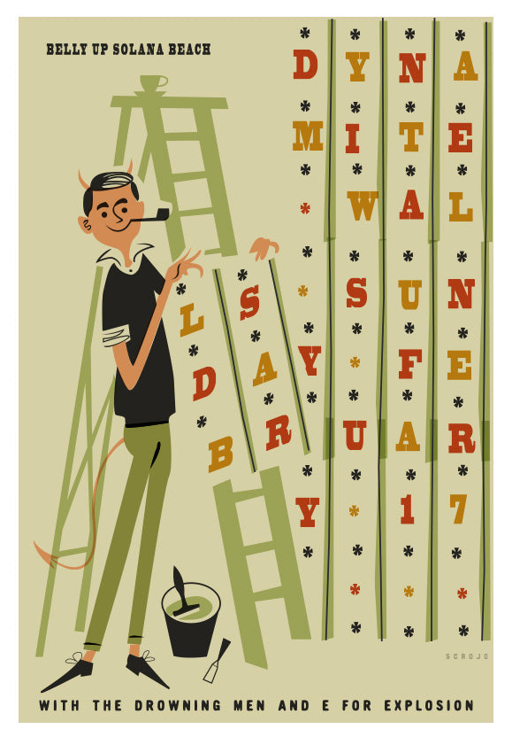 2008 American Concert Poster - Dynamite Walls, The Drowning Men, E For ...