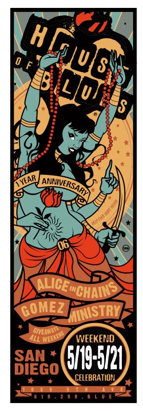 2006 American Concert Poster - Alice In Chains at House of Blues (Bell ...