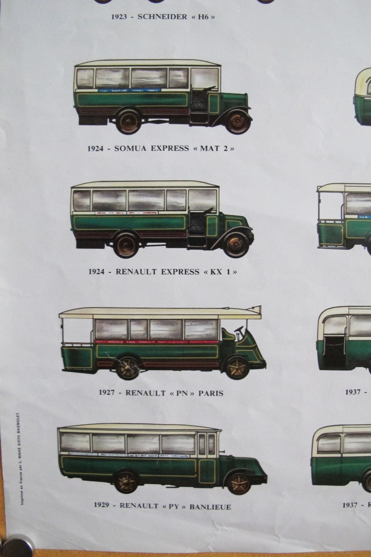 1976 Vintage Transportation Poster, 70 Ans d'Autobus Parisiens – L ...