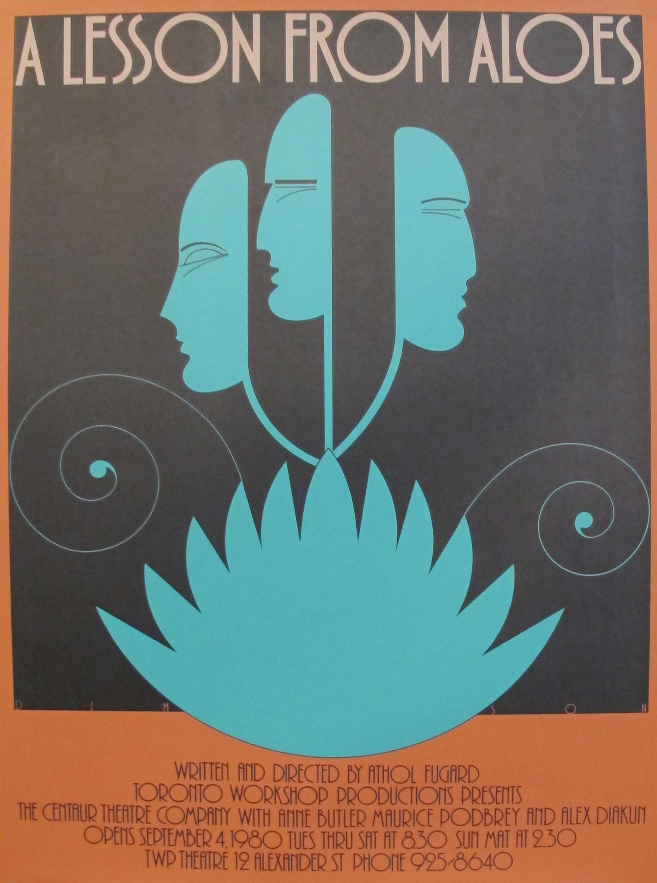 1980s Original Canadian Poster - A Lesson From Aloes by Theo Dimson – L ...