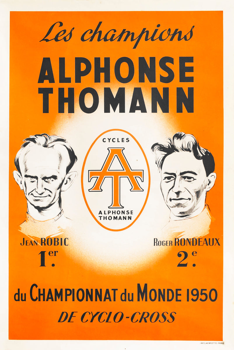 1950 Original Vintage French Bicycle Poster, Alphonse Thomann – L ...