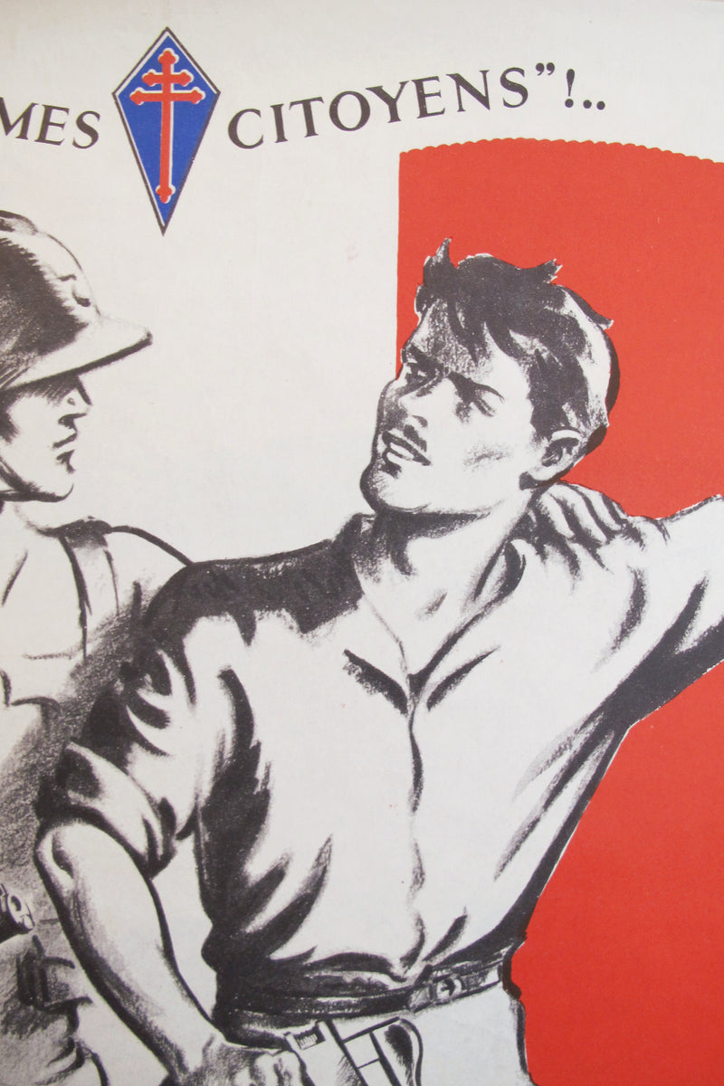 1940-1945 Original French WWII Poster, Un Seul Combat Pour Une Seule P ...