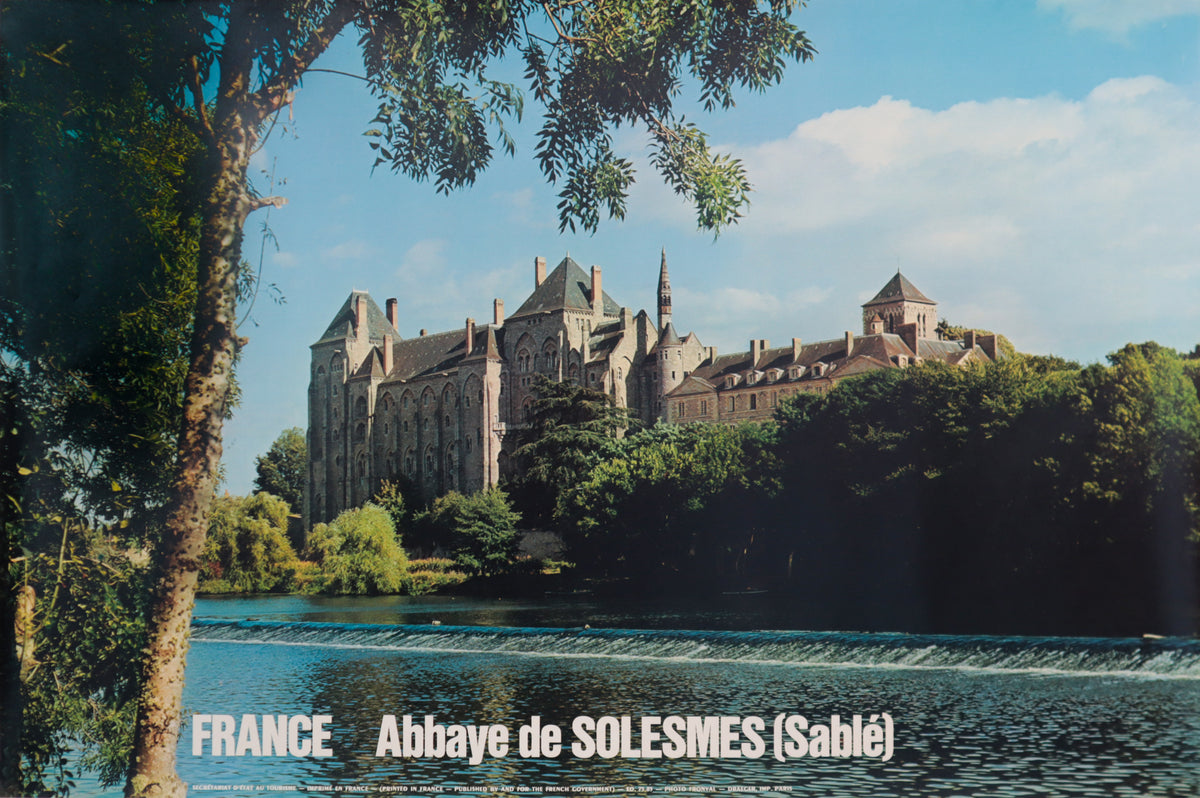 1989 French tourism poster - "France: Abbaye de Solesmes" (Horizontal ...