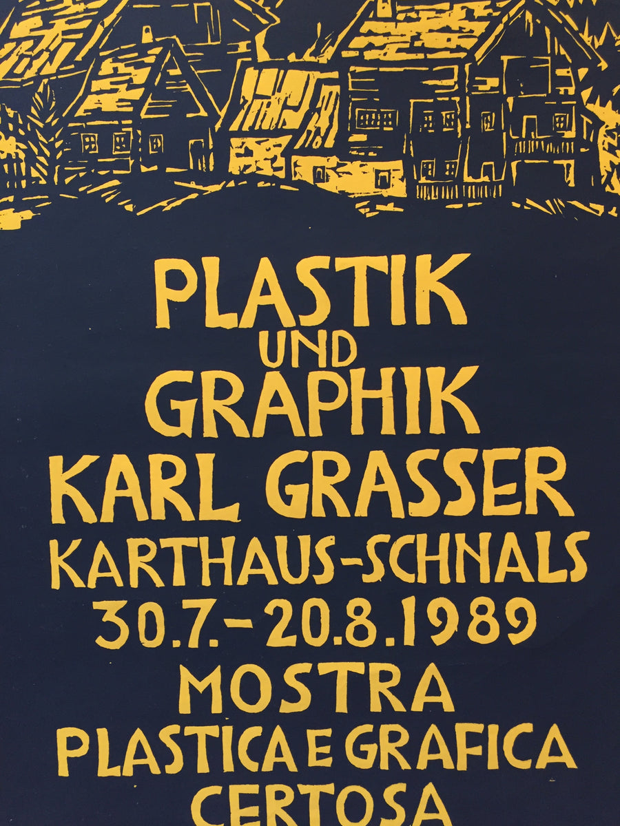 1989 Original Italian Exhibition Poster, Plastik und Graphik - Grasser ...
