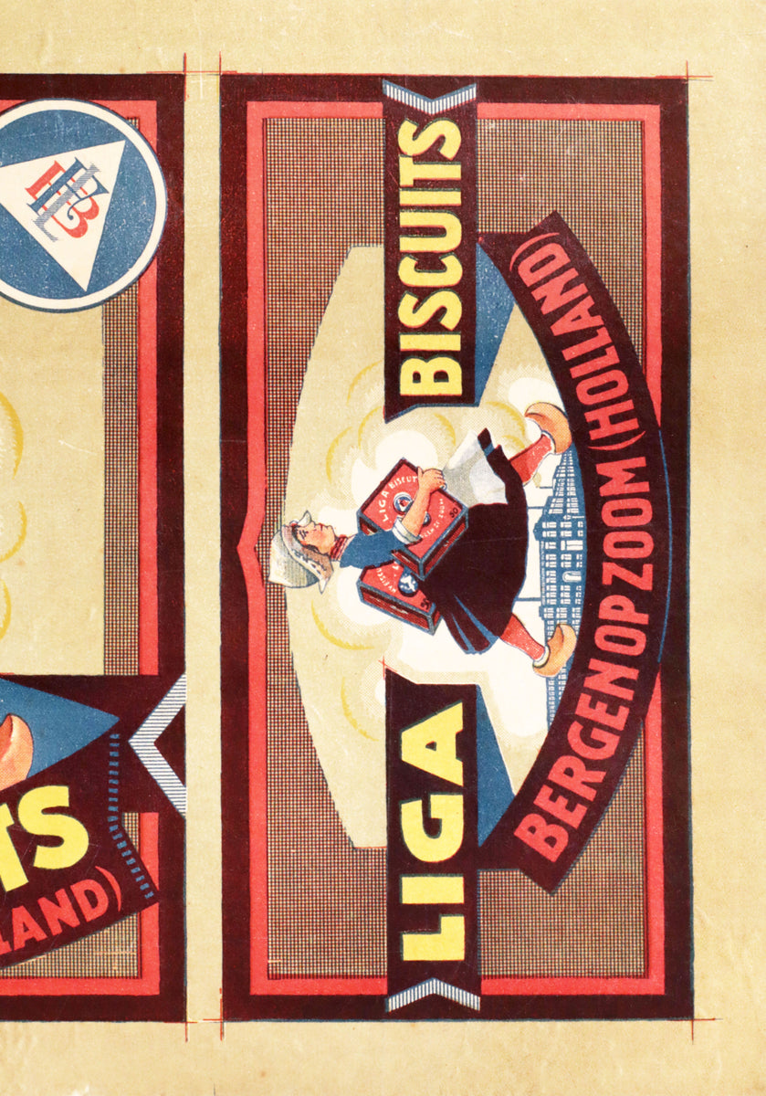 1920 Dutch Art Deco Cookie Packaging, Liga Biscuits: Bergen Op Zoom (H ...