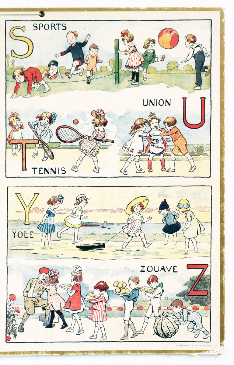 1920s French Alphabet Cardboard - Raymond de la Nézière – L'Affichiste