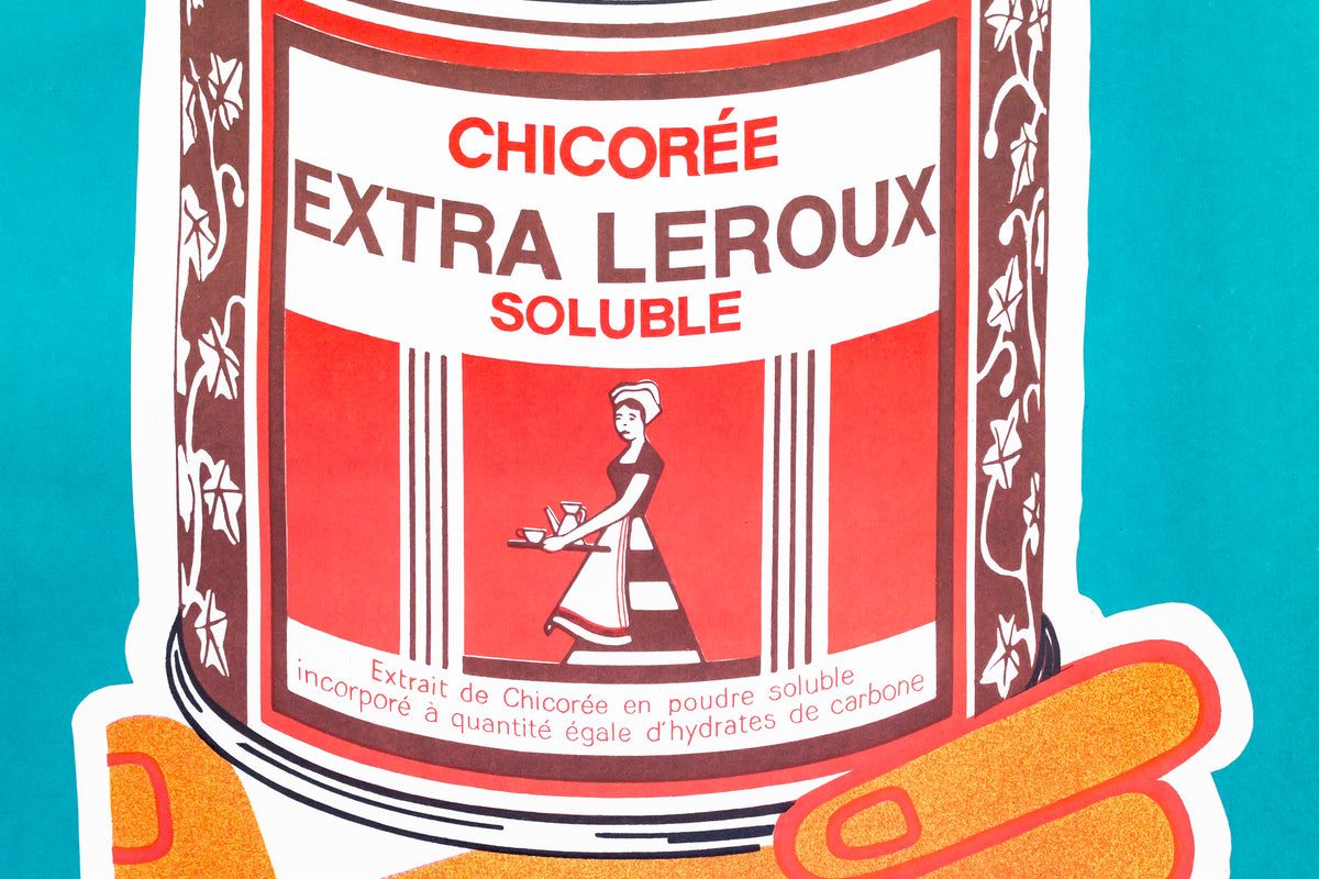 1950s Original French Chicory Poster, Chicoree Leroux – L'Affichiste