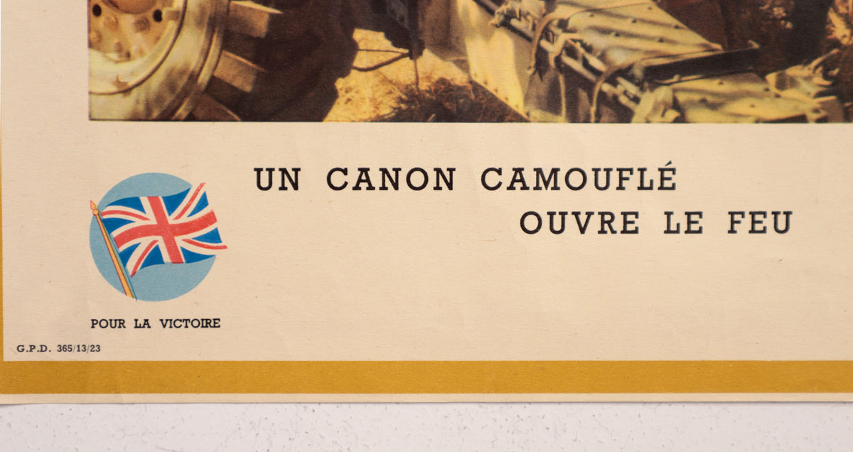 1940-1945 Original French WWII Poster, Victoire / Un Canon Camouflé (C ...