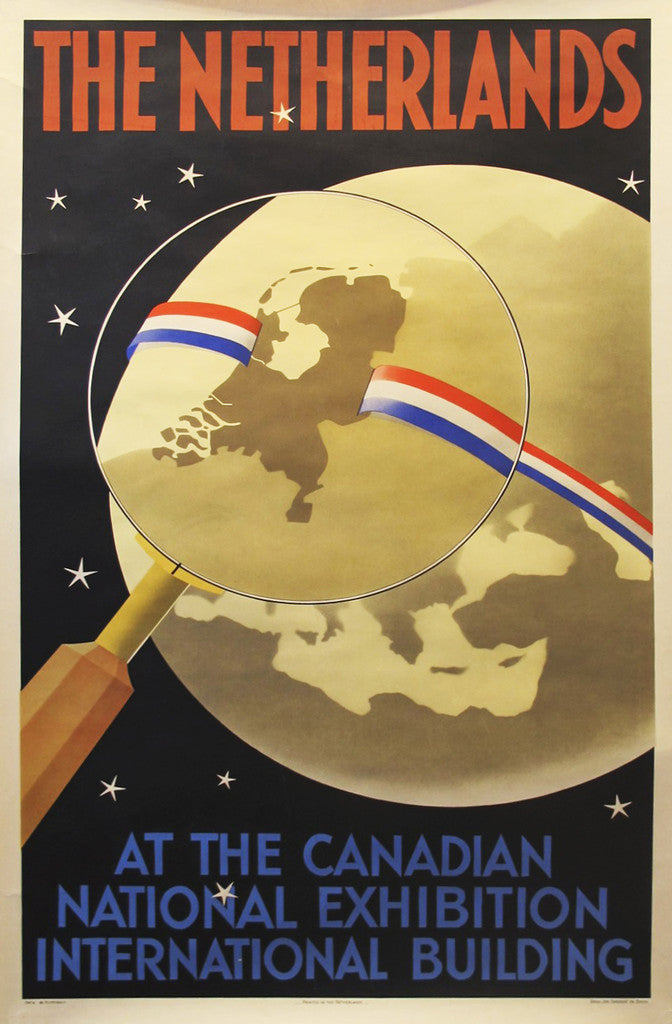 1940s Original Dutch Poster, Netherlands at the Canadian National Exhi ...