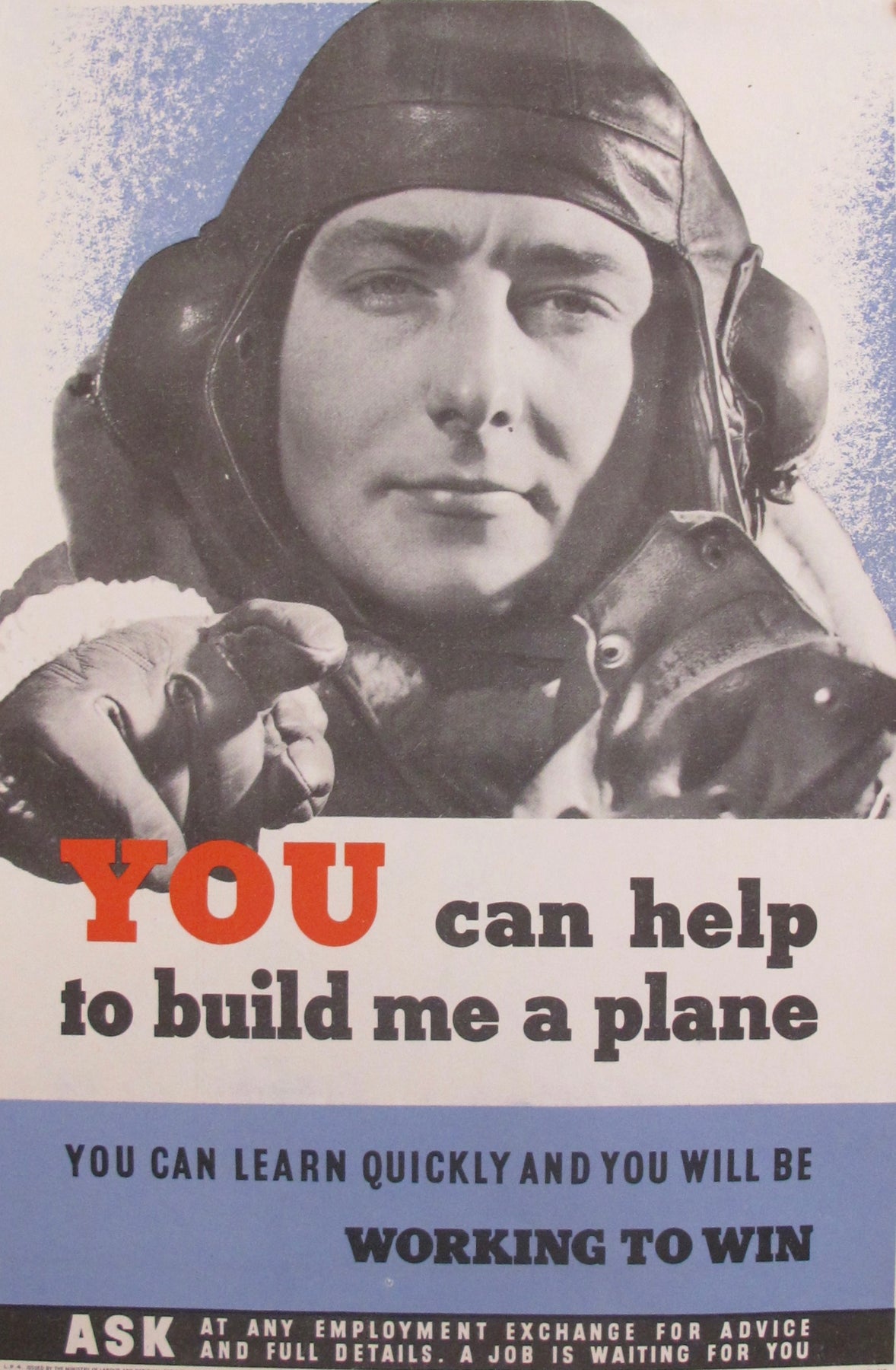 1940s Original British WWII Poster, You Can Help Me Build A Plane – L ...